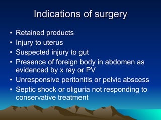 SURGICAL MANAGEMENT OF SEPTIC ABORTION | PPT