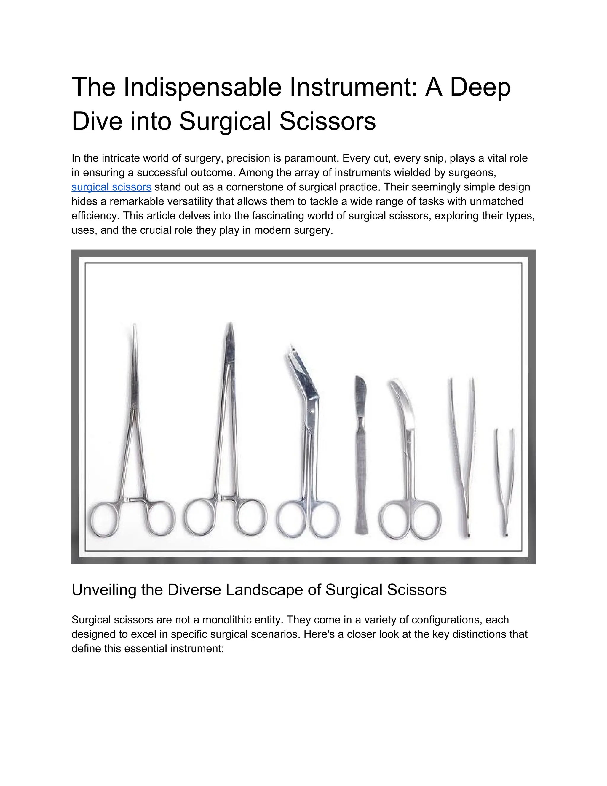The Indispensable Instrument: A Deep Dive into Surgical Scissors | DOCX