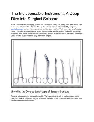 The Indispensable Instrument: A Deep Dive into Surgical Scissors | PDF ...