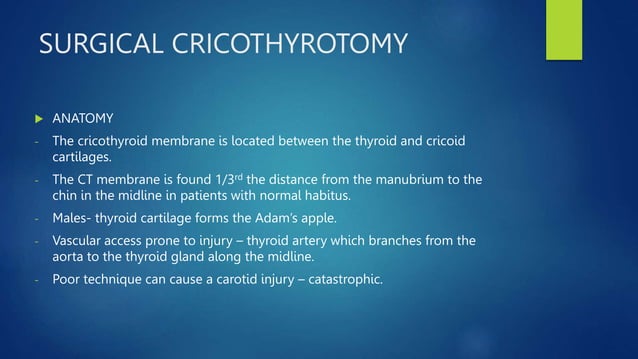 Surgicalairwayand cricothyroidotomy.pptx | Thyroid Disorders ...