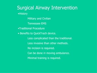 Surgical airway inservice 6 2009 | PPT | Lung and Respiratory Health ...