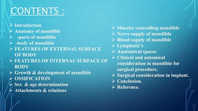 SURGICAL ANATOMY OF MANDIBLE.pptx | Bone and Joint Conditions | Diseases and Conditions