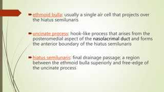 Surgical anatomy of osteomeatal complex | PPTX