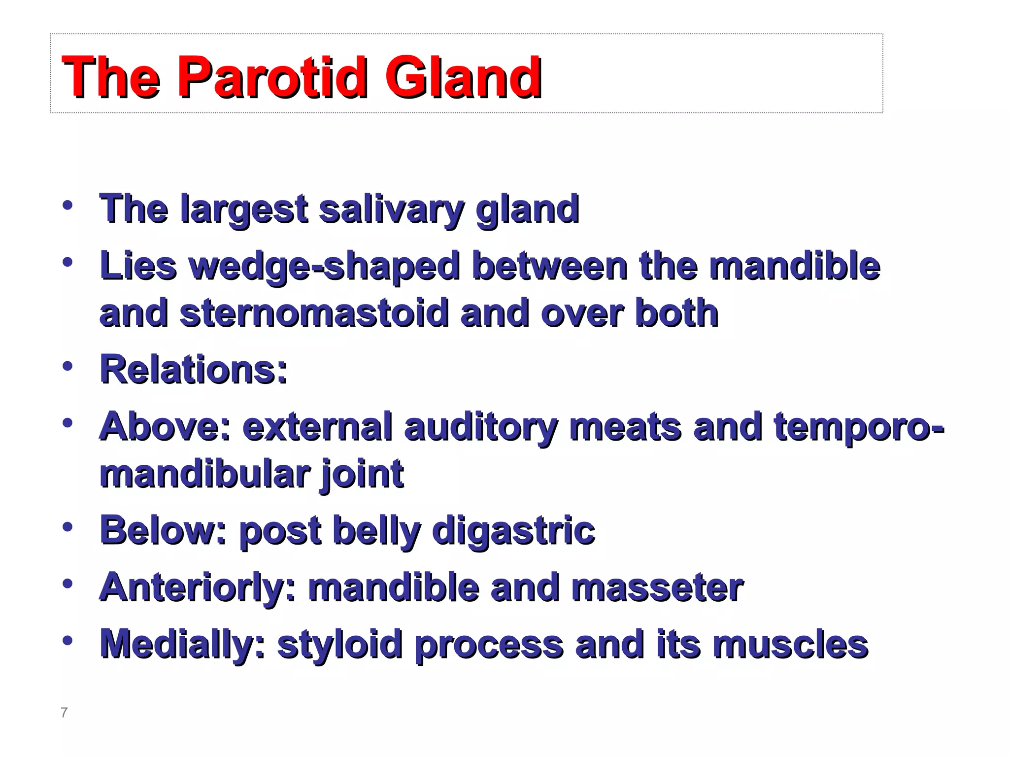 Surgical anatomy of salivary glands | PPT