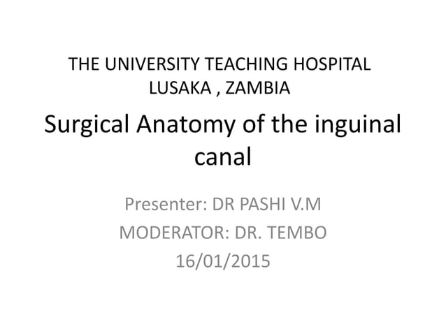 Surgical anatomy of the inguinal canal | PPTX