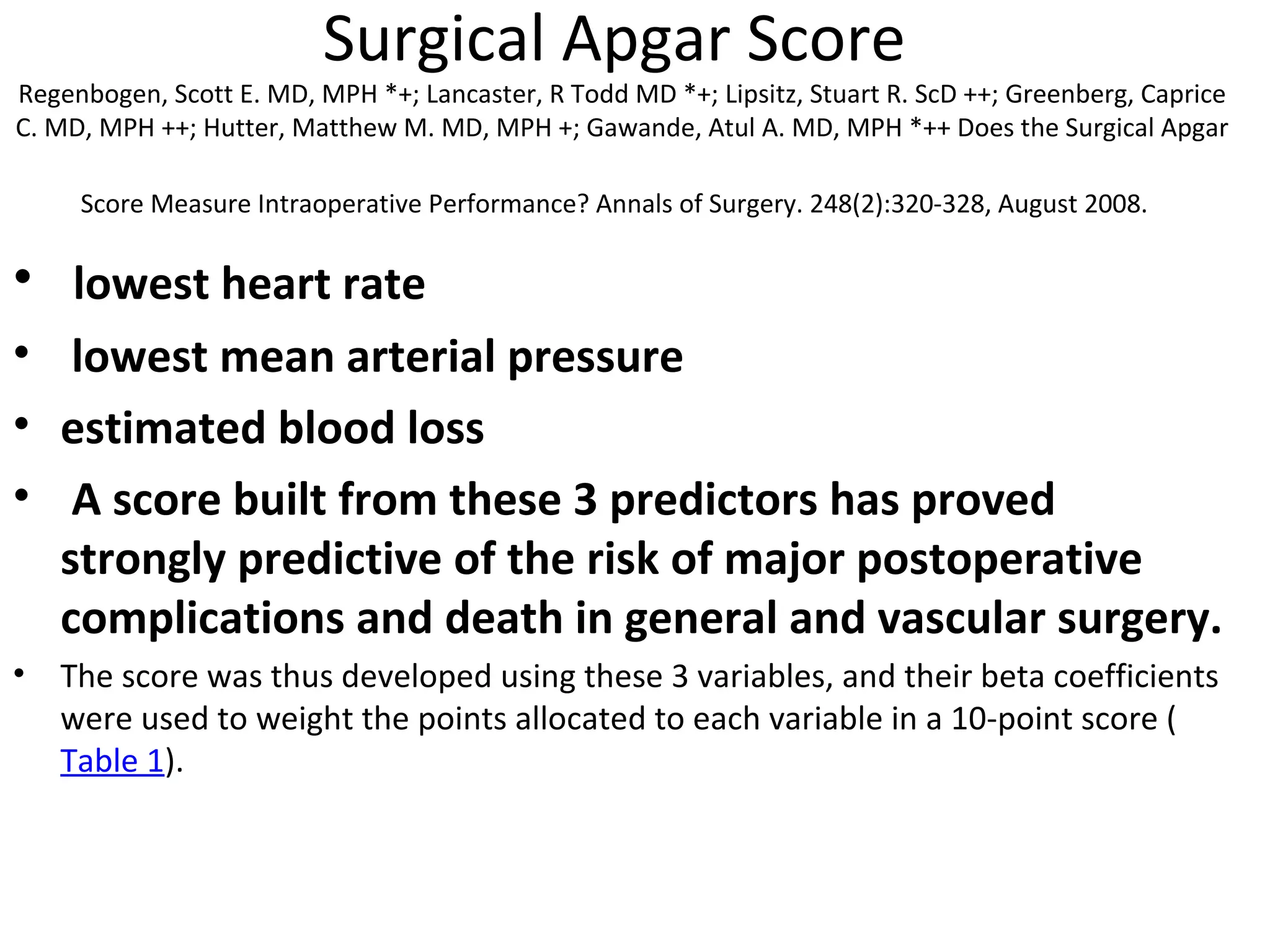 Surgical apgar score | PPT