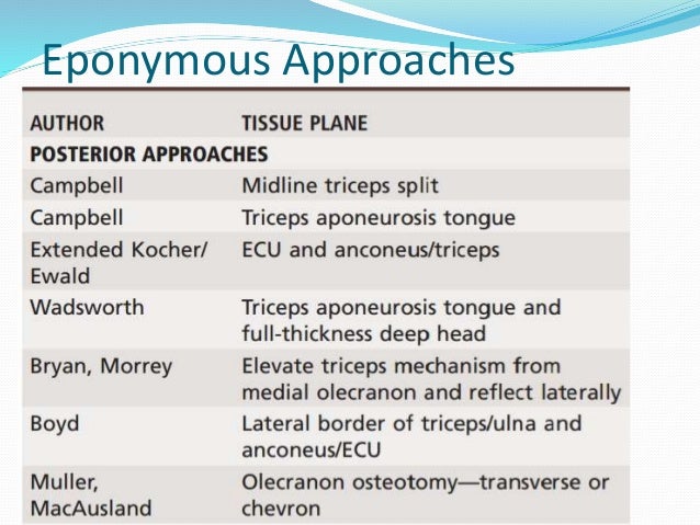 Surgical approaches to the elbow