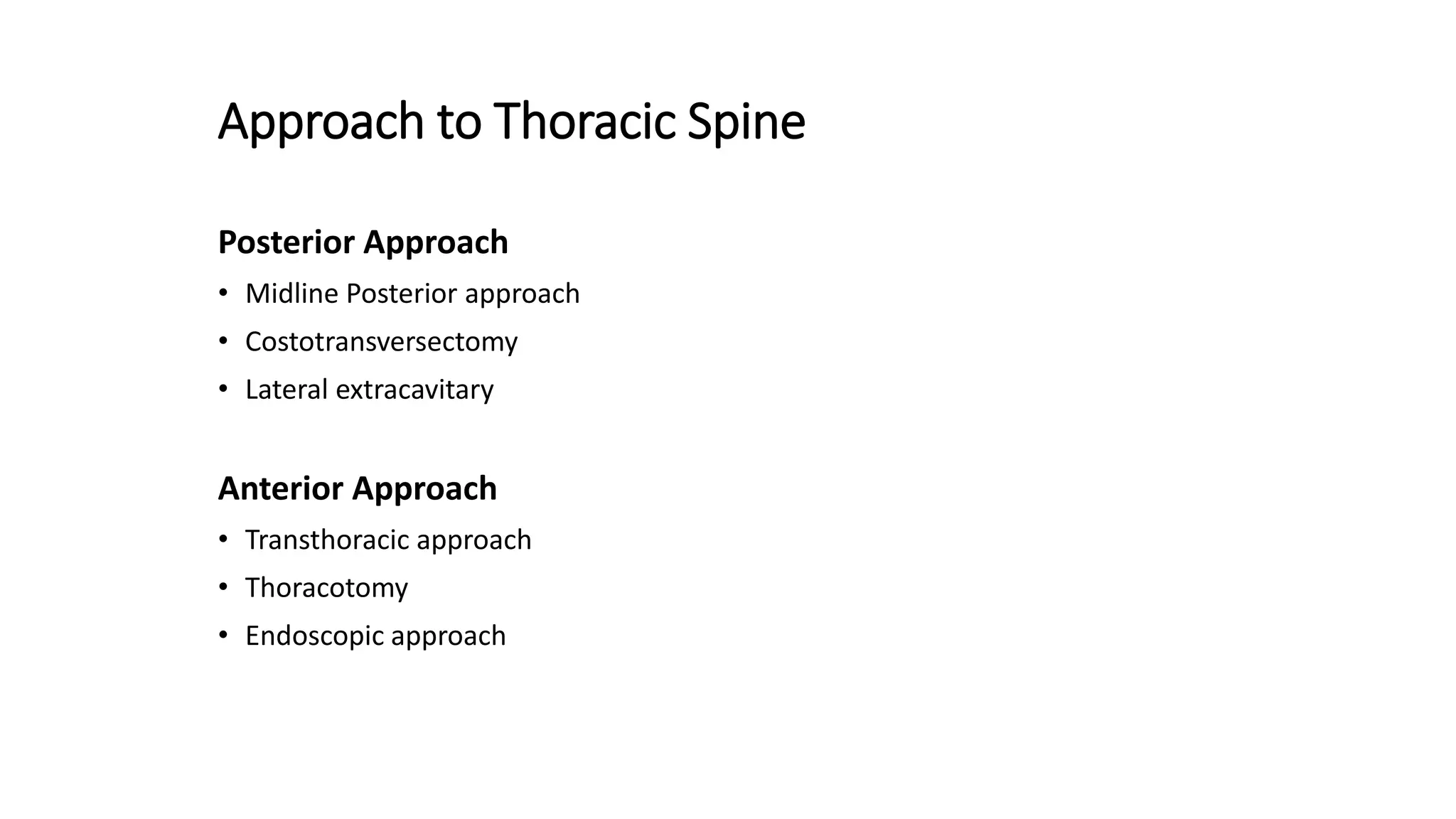 Surgical approach for thoracic and lumbosacral spine | PPTX