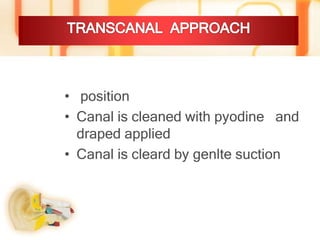 Surgical approach to middle ear,mastoid mamoon | PPTX