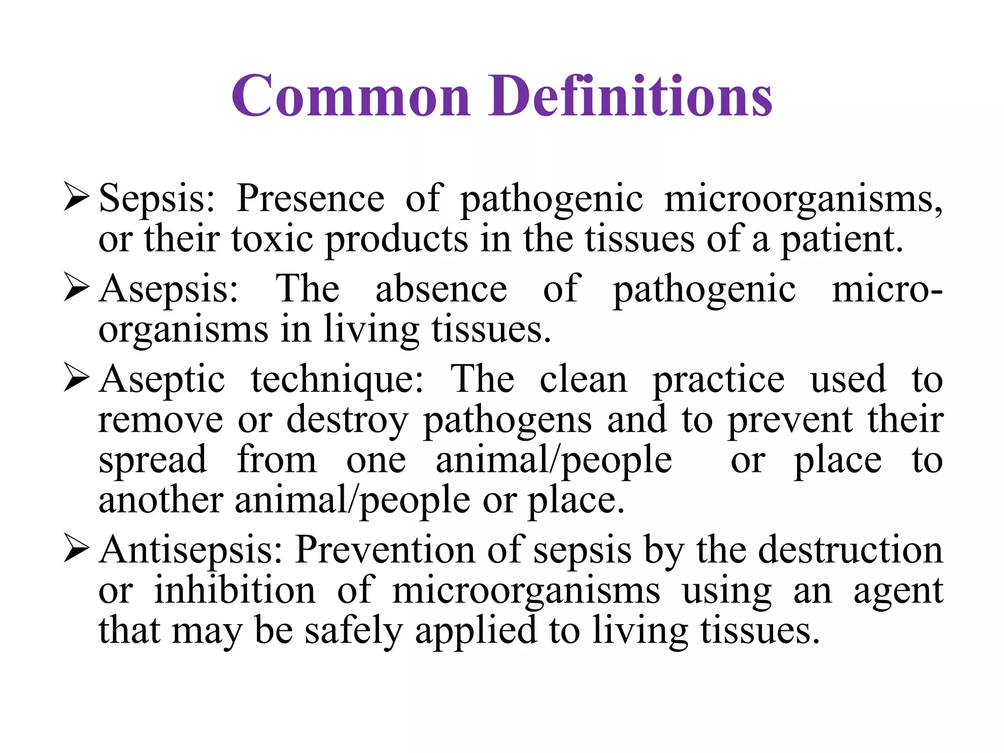 Surgical asepsis, sterilization and disinfection | PPTX