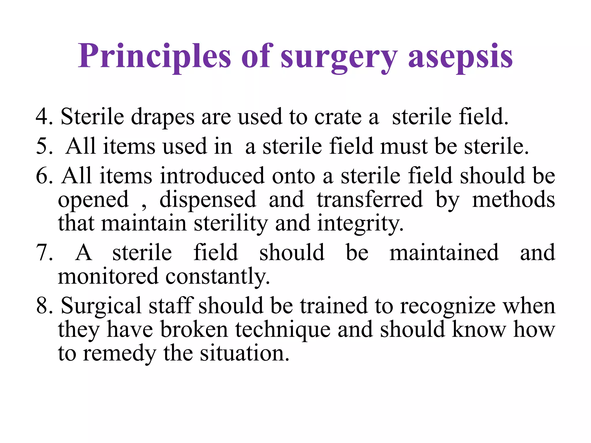 Surgical asepsis, sterilization and disinfection | PPTX