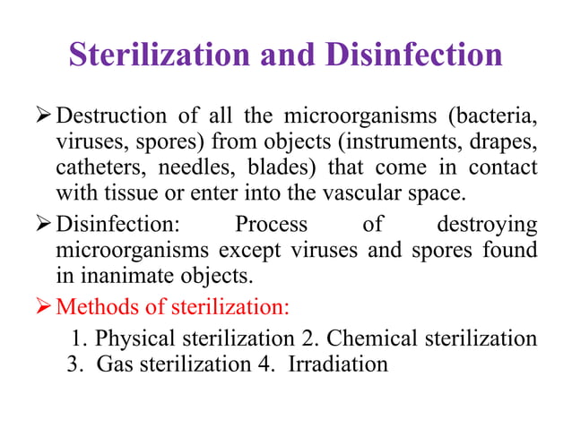 Surgical asepsis, sterilization and disinfection | PPTX