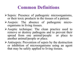 Surgical asepsis, sterilization and disinfection | PPTX