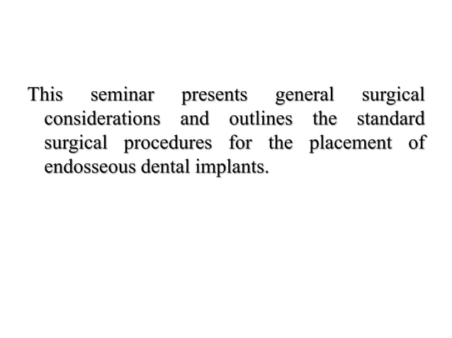 Surgical aspect of Dental Implants.pptx | Oral care | Personal Care