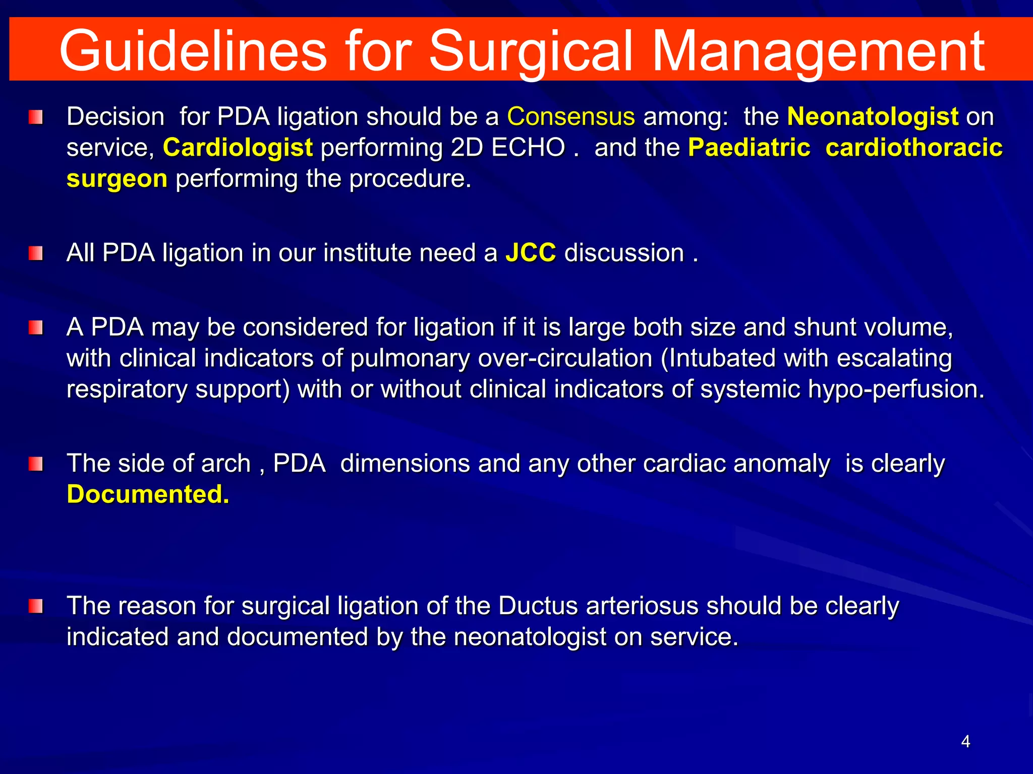 Surgical closure Neonatal PDA | PPTX
