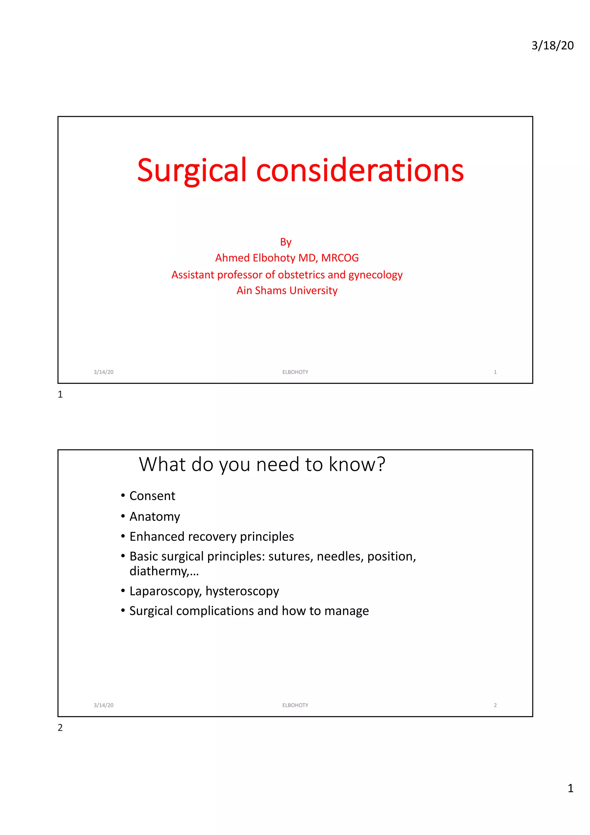 Surgical consideration | PDF