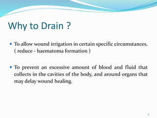 Surgical drains & its recent advancements | PPT