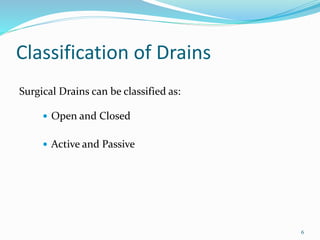 Surgical drains & its recent advancements (by dr. hakeem ullah) | PPTX