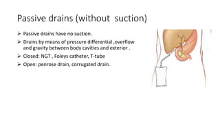 Surgicaldrainsand their types | PPTX
