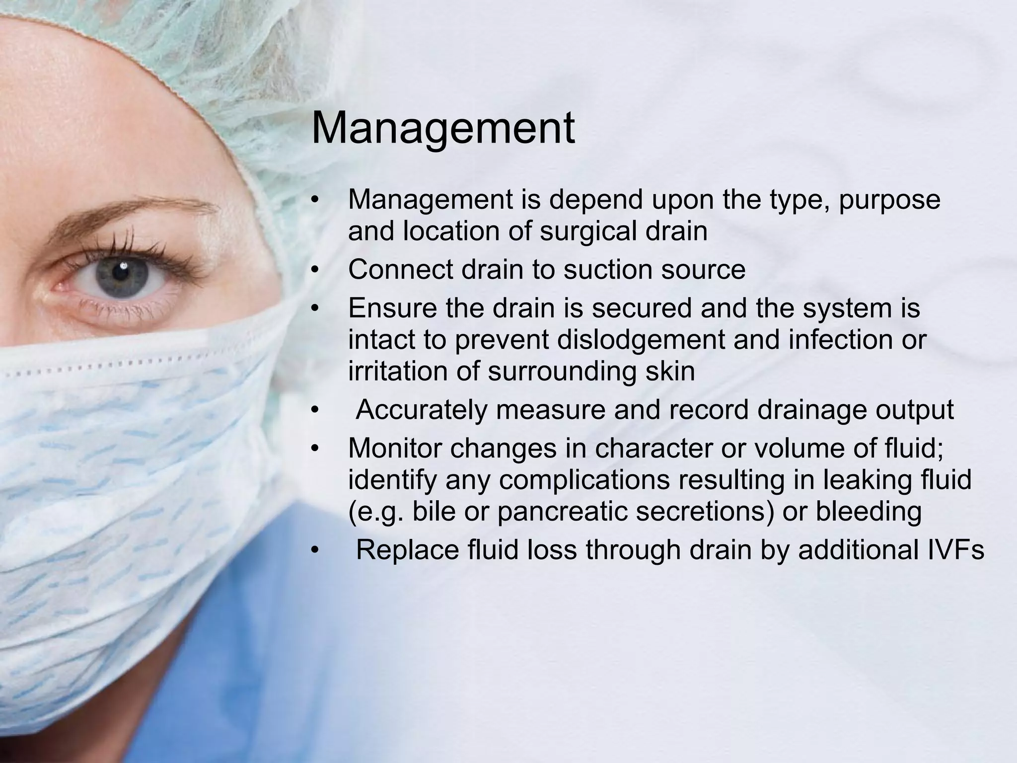 Surgical drains, tube, catheters and central lines | PPT