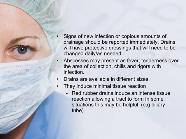 Surgical drains, tube, catheters and central lines | PPT