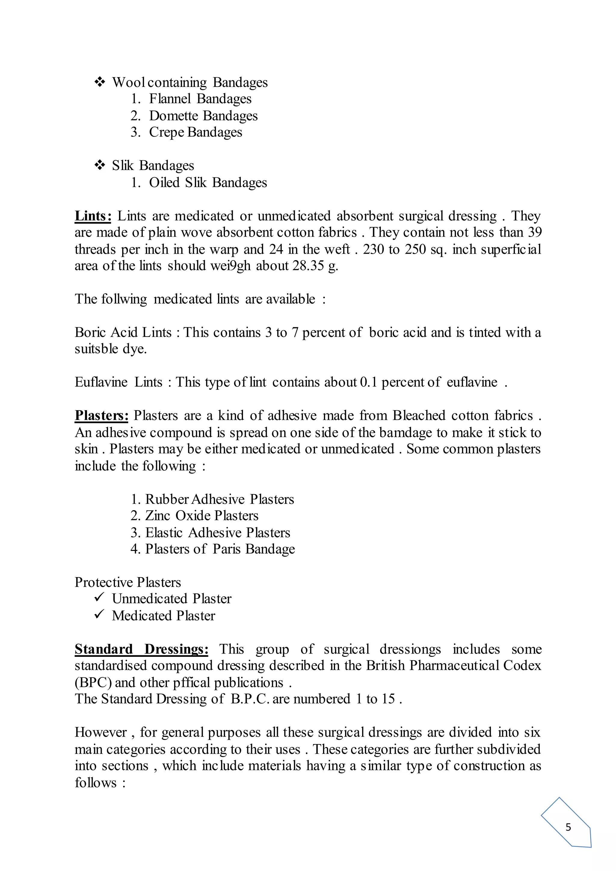 Surgical & fibres dressing | DOCX