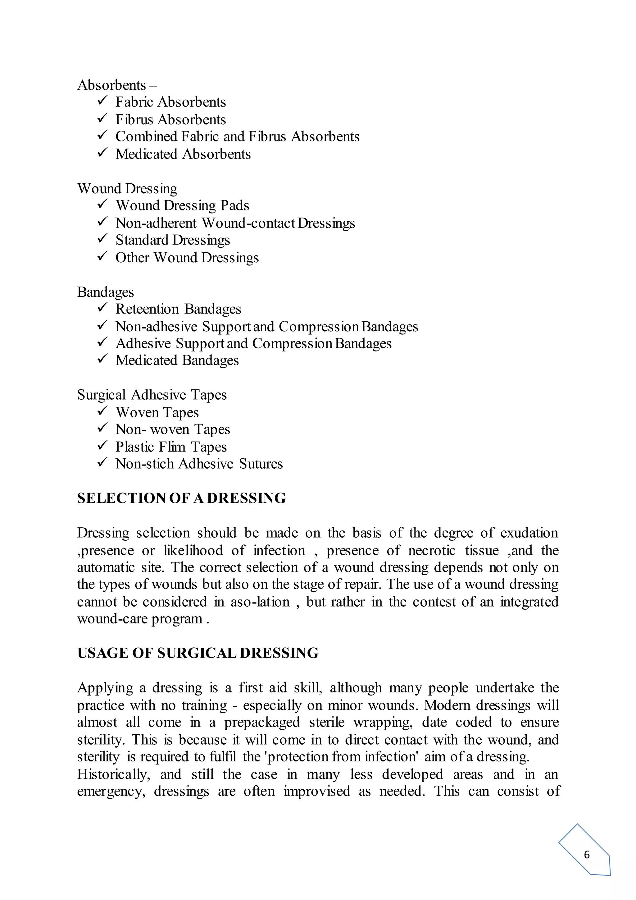 Surgical & fibres dressing | DOCX
