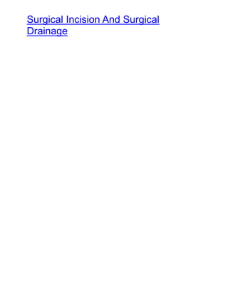 Surgical Incision And Drainage | PDF