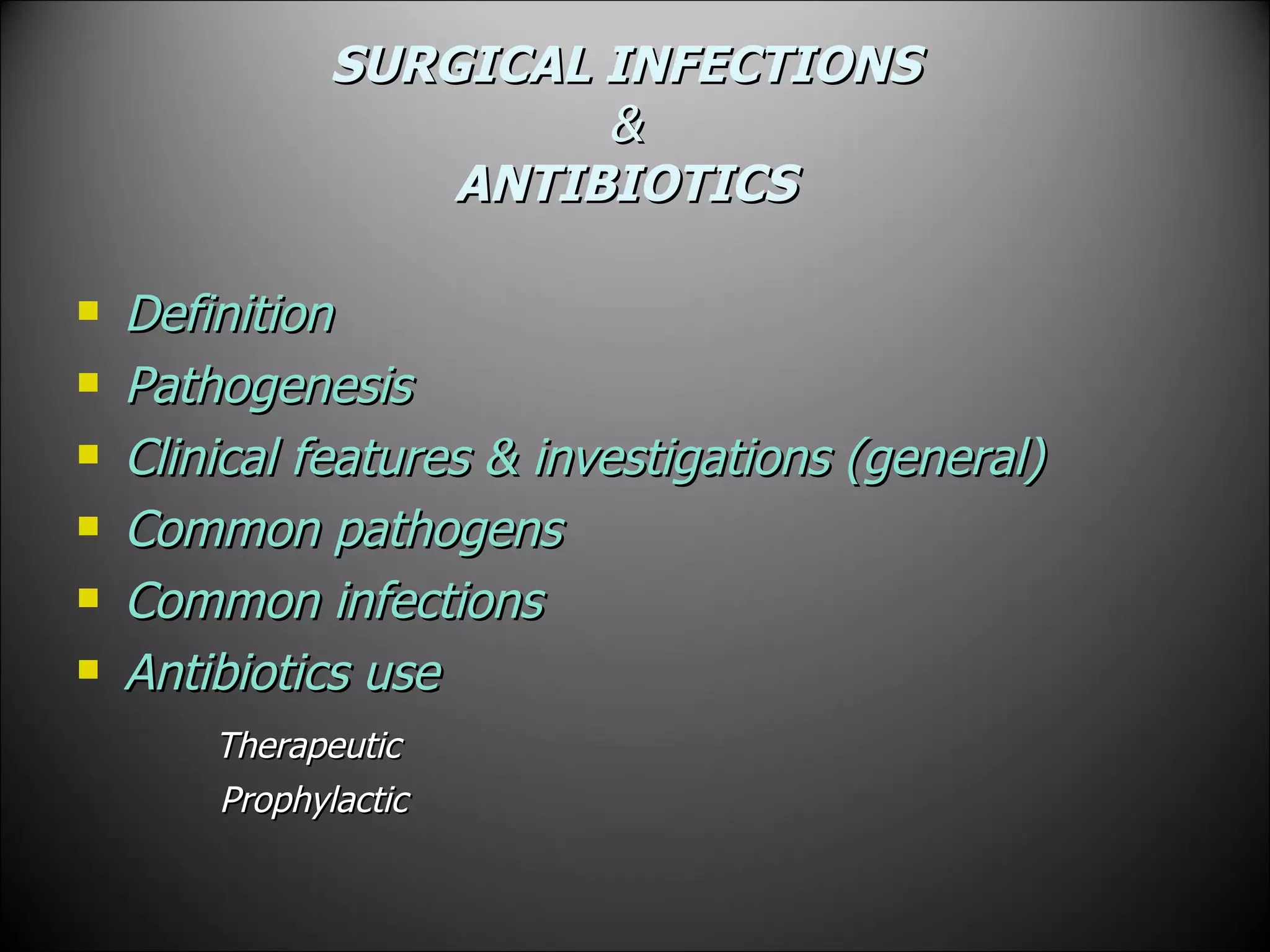 Surgical Infections | PPT