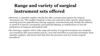Explore the Precision of Surgical Instrument Sets | PPTX