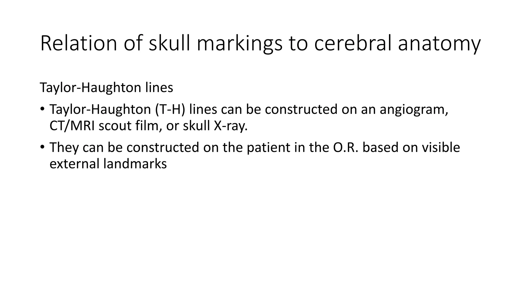 Surgical landmarks and sectional anatomy in neurosurgery | PPTX