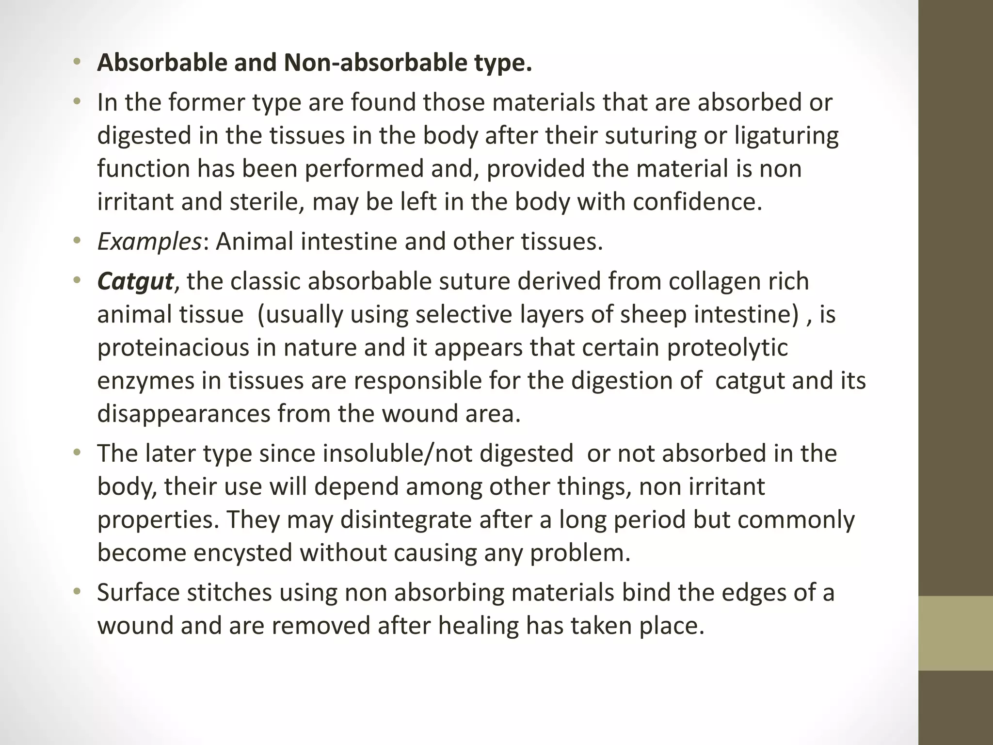 Surgical ligatures and sutures | PPTX