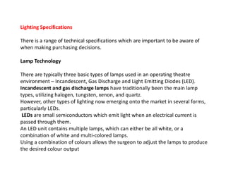 Surgical lighting in operation theatre | PPTX