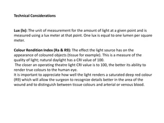 Surgical lighting in operation theatre | PPTX
