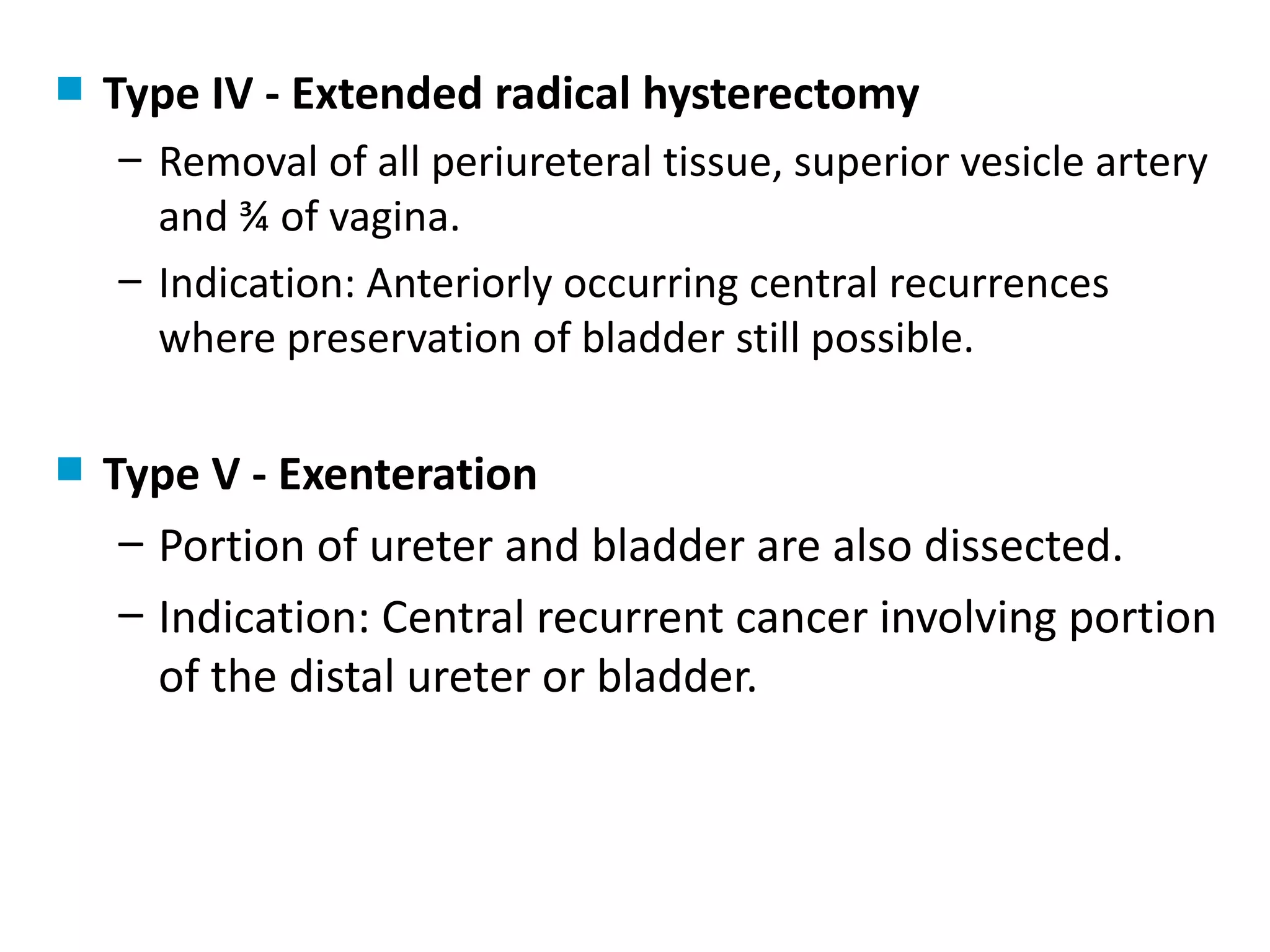 Surgical management of carcinoma cervix | PPT