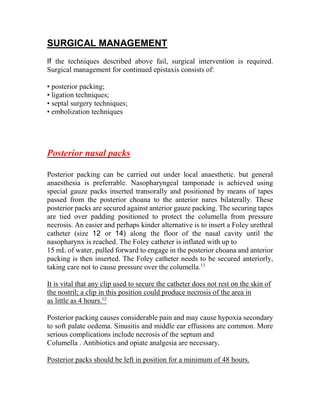 Surgical management of epistaxix | DOCX