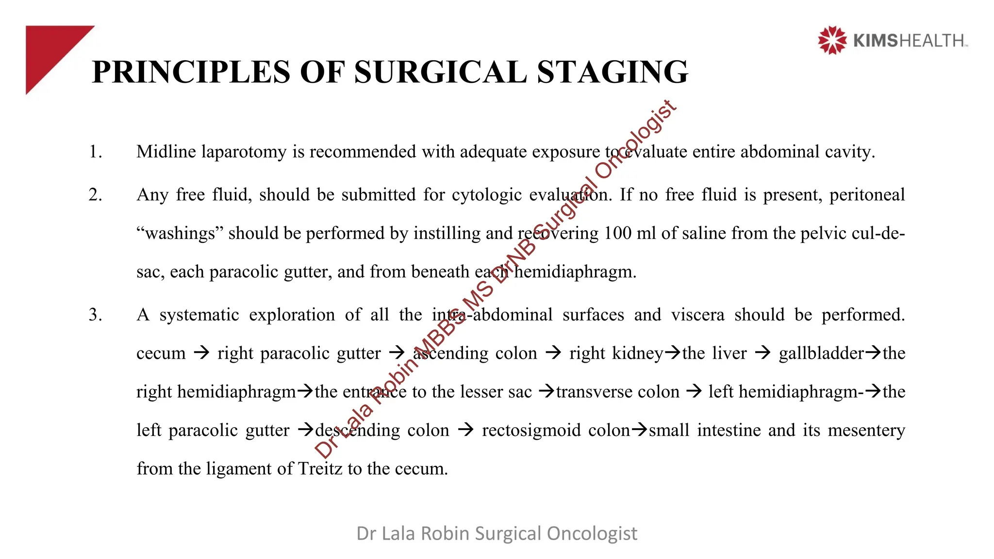 Surgical management of Ovarian Cancer Dr Lala Robin | PDF