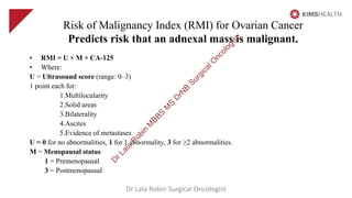 Surgical management of Ovarian Cancer Dr Lala Robin | PDF