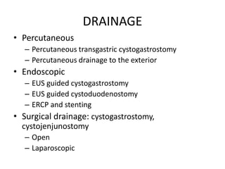 Surgical management of pancreatic pseudocyst..by dr chris alumona | PPTX