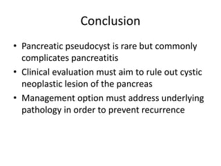 Surgical management of pancreatic pseudocyst..by dr chris alumona | PPTX