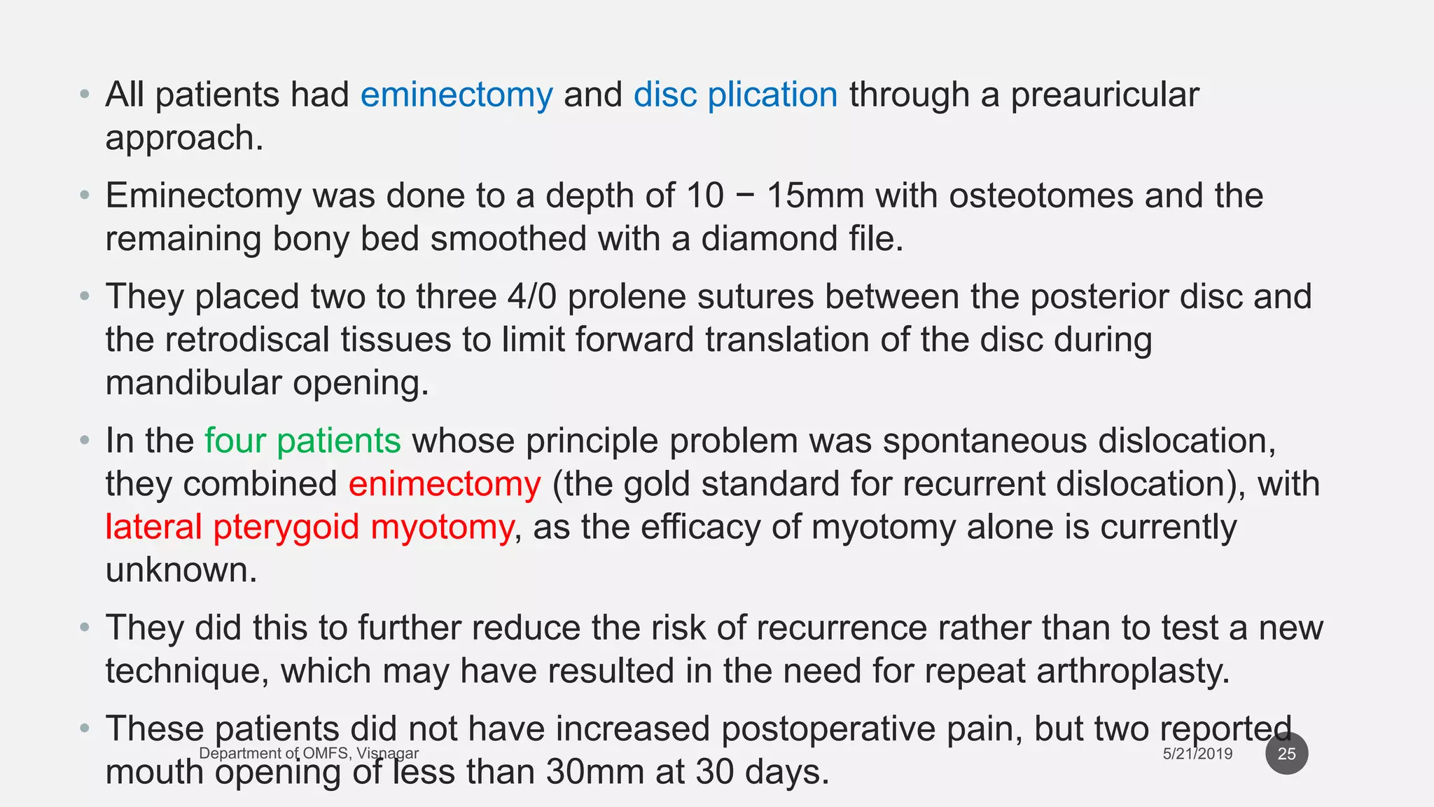 Journal Club on Surgical management of recurrent dislocation of tmj ...