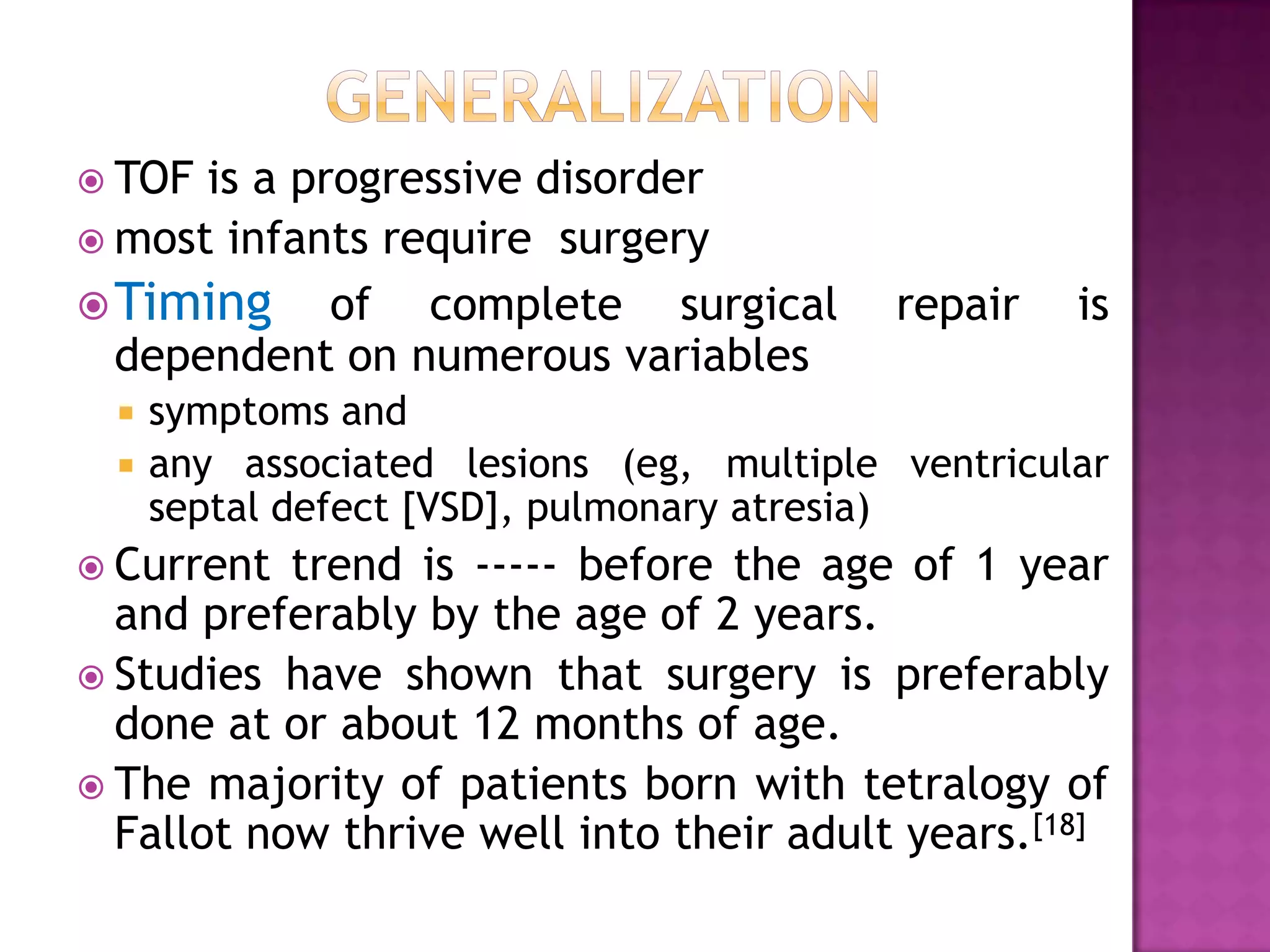 Surgical management of tetralogy of fallot | PPTX