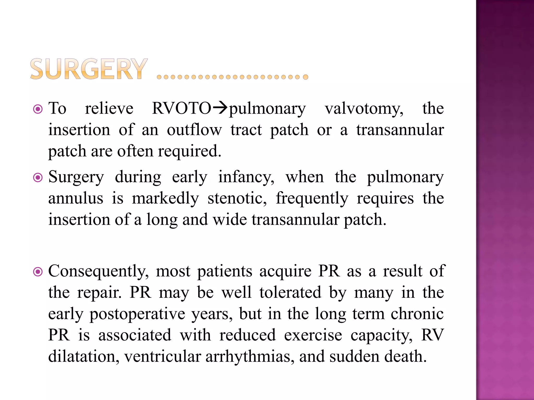 Surgical management of tetralogy of fallot | PPTX