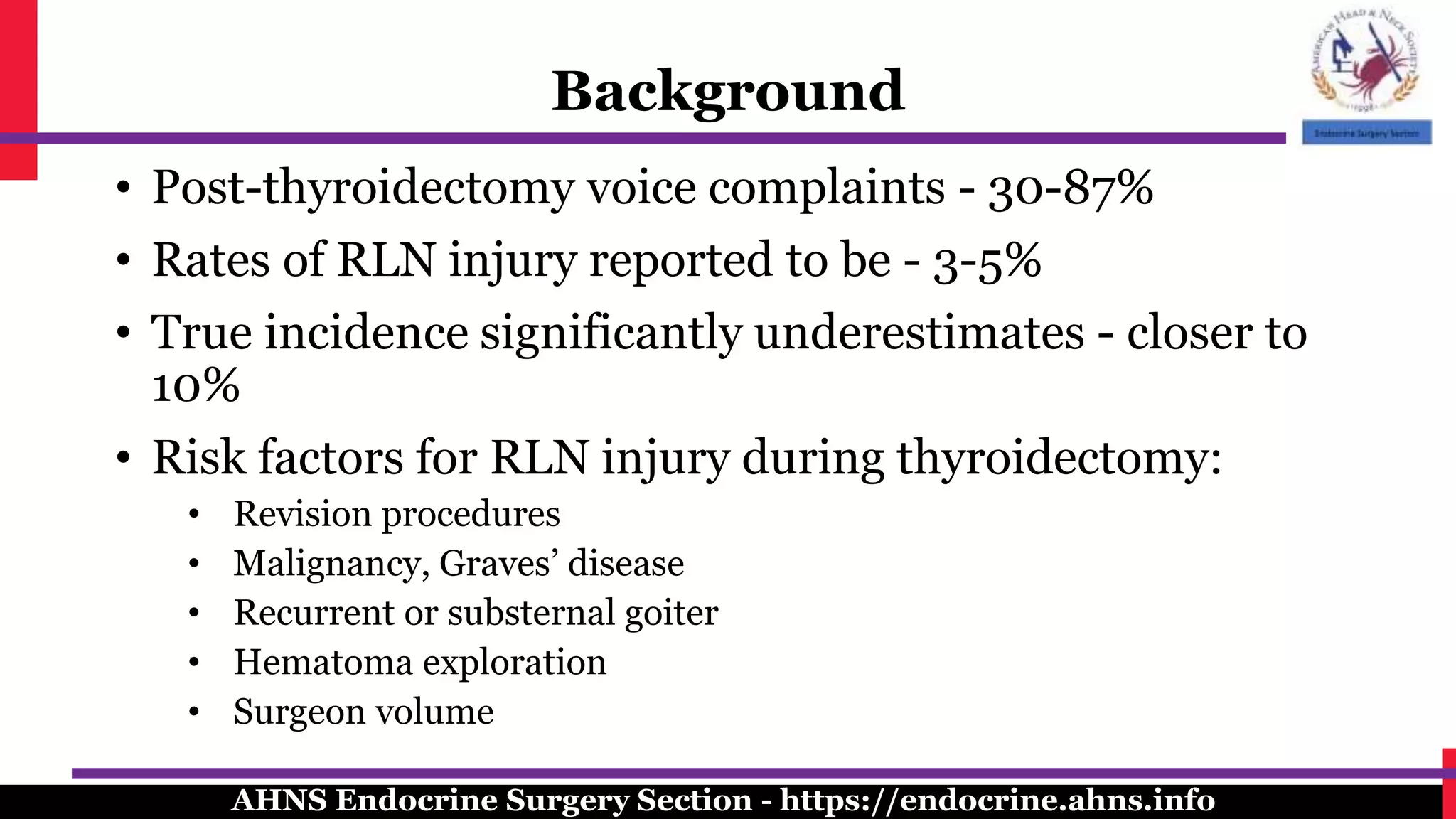 Surgical management of the recurrent laryngeal nerve in thyroidectomy ...