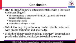 Surgical management of the recurrent laryngeal nerve in thyroidectomy ...