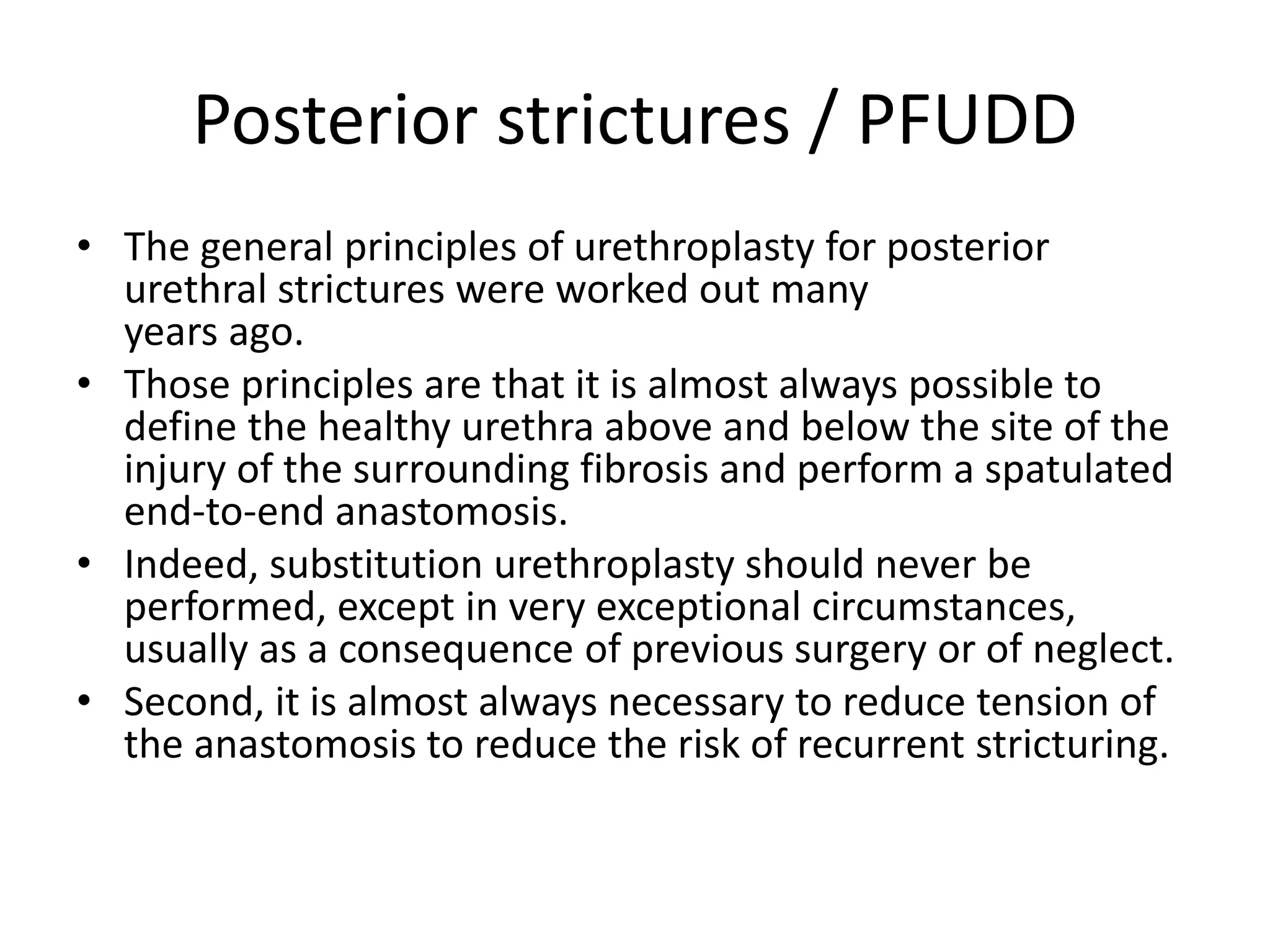 Surgical management of urethral stricture | PPTX | Sexual Conditions ...