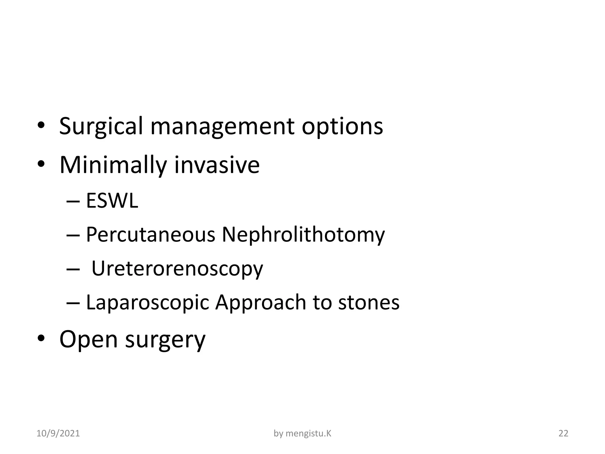 Surgical management of urolithiasis | PPTX