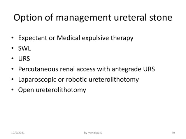 Surgical management of urolithiasis | PPTX | Digestive Disorders ...