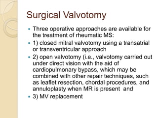 Surgical management of valvular heart disease | PPTX