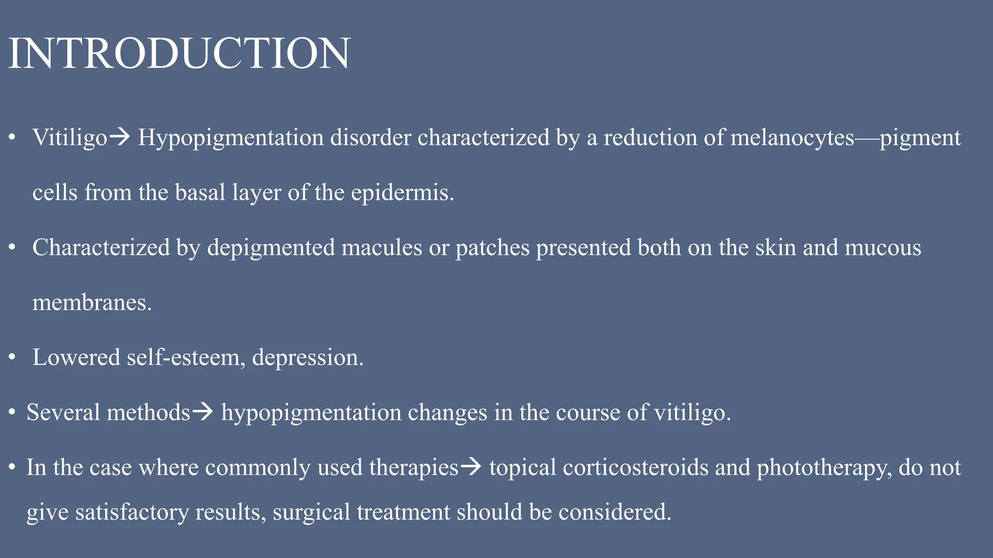 SURGICAL MANAGEMENT OF VITILIGO VULGARIS | PPTX